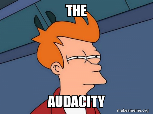 the audacity - Futurama Fry Meme Generator