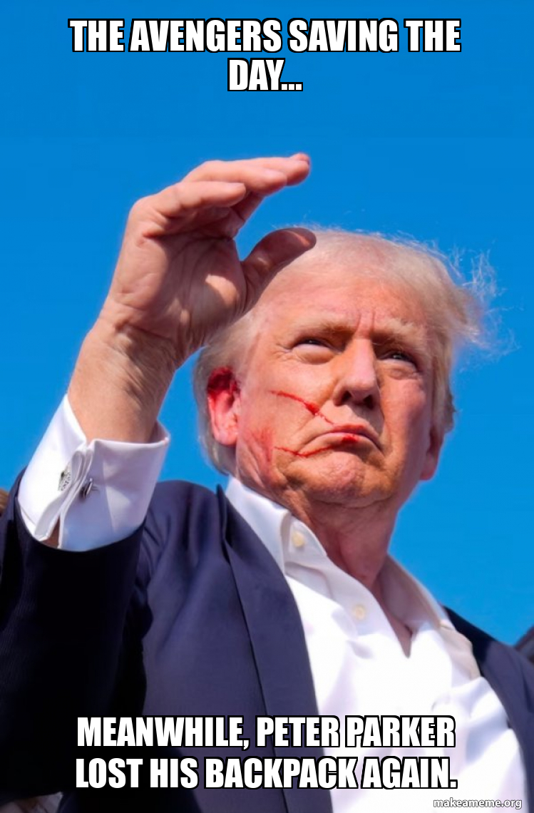 The Avengers saving the day... Meanwhile, Peter Parker lost his ...