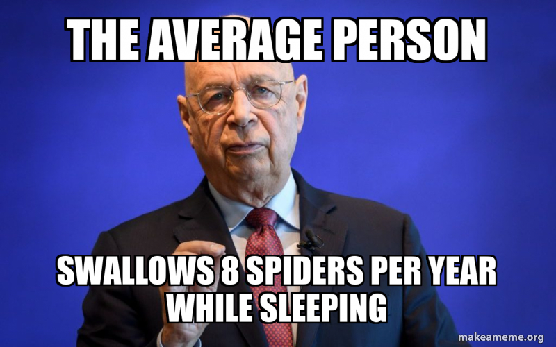 the average person swallows 8 spiders per year while sleeping Meme ...