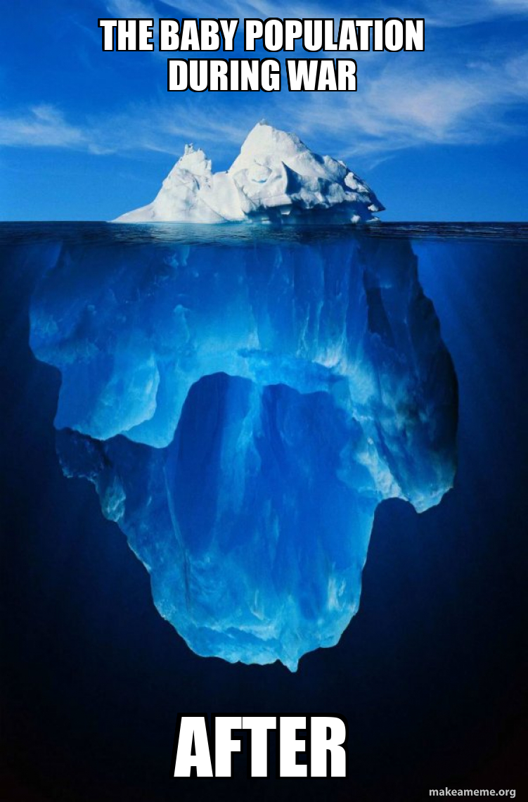 The baby population during war After - Iceberg Meme Generator