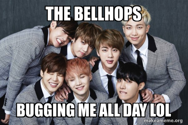 The bellhops bugging me all day LOL - K-Pop Band BTS (Bangtan Boys ...