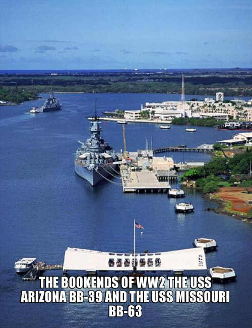 THE BOOKENDS OF WW2 THE USS ARIZONA BB-39 AND THE USS MISSOURI BB-63 ...