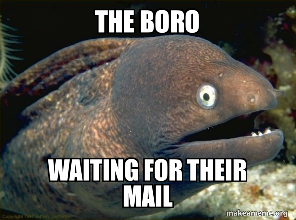 The boro waiting for their mail - Bad Joke Eel Meme Generator