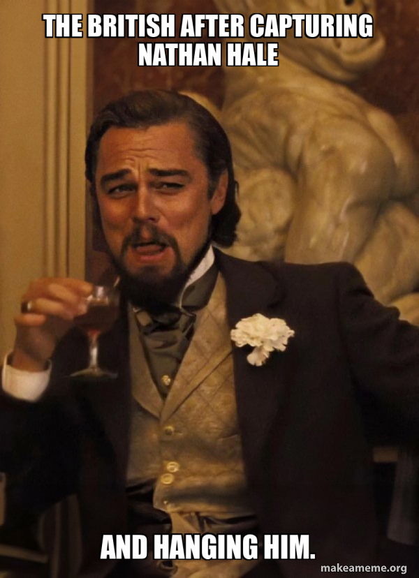 The British after capturing Nathan Hale and hanging him. - Leonardo ...