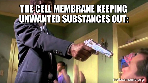 The cell membrane keeping unwanted substances out: - Samuel L. Jackson ...