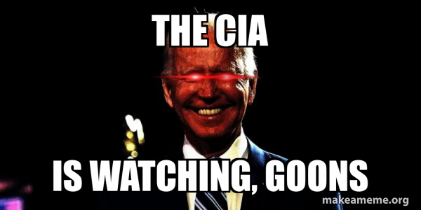 The cia Is watching, goons - Dark Brandon Meme Generator