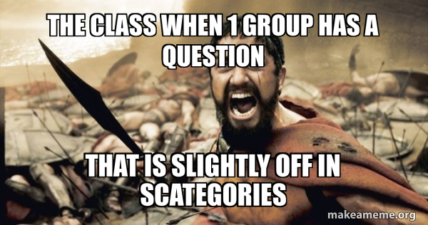 the class when 1 group has a question that is slightly off in ...