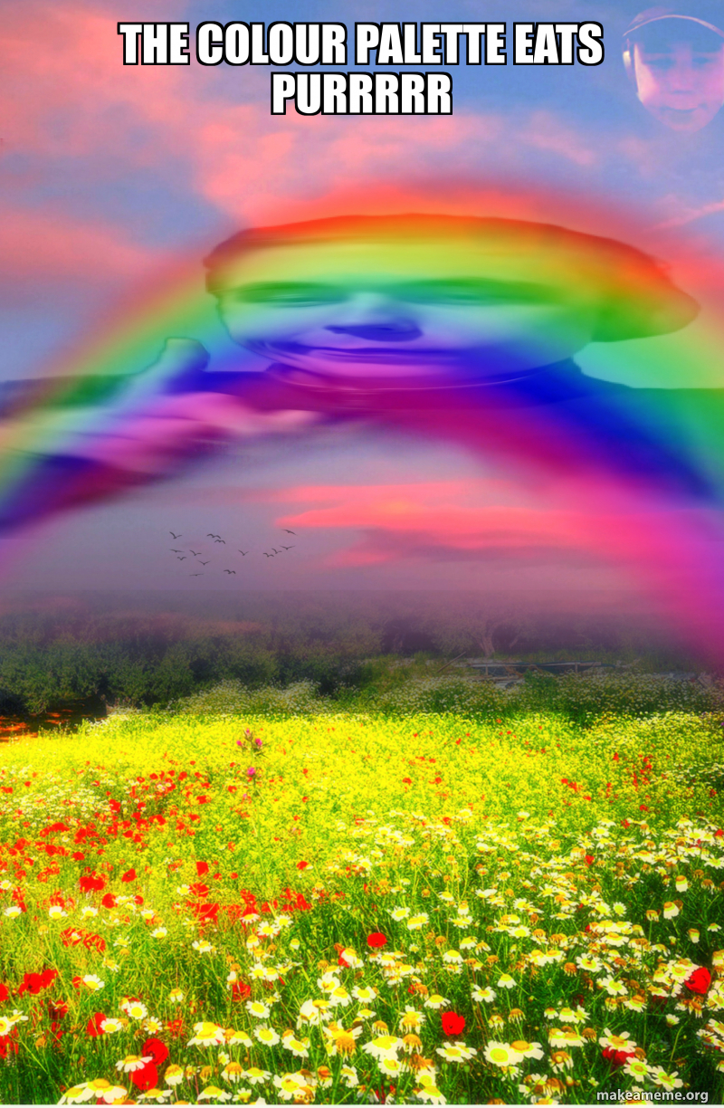 the colour palette eats purrrrr Meme Generator