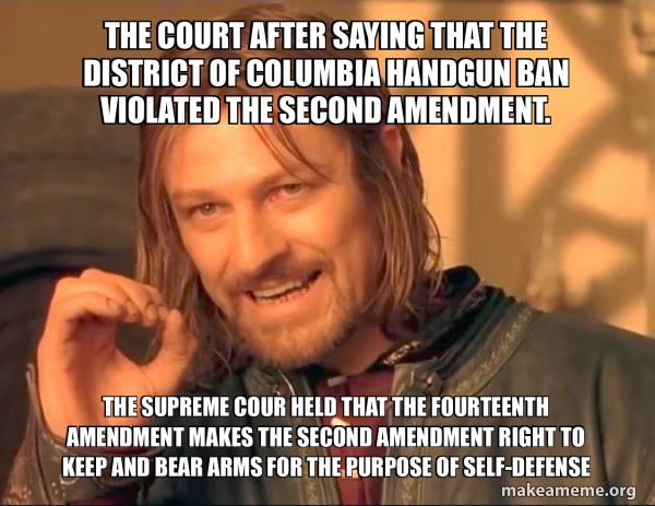 the court after saying that the district of Columbia handgun ban ...