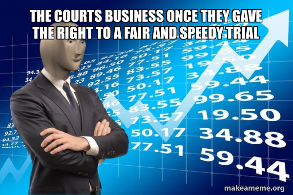 the courts business once they gave the right to a fair and speedy trial ...
