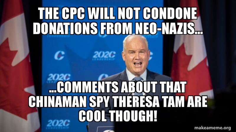 The CPC WILL not condone DONATIONS from neo-nazis... ...COMMENTS about ...