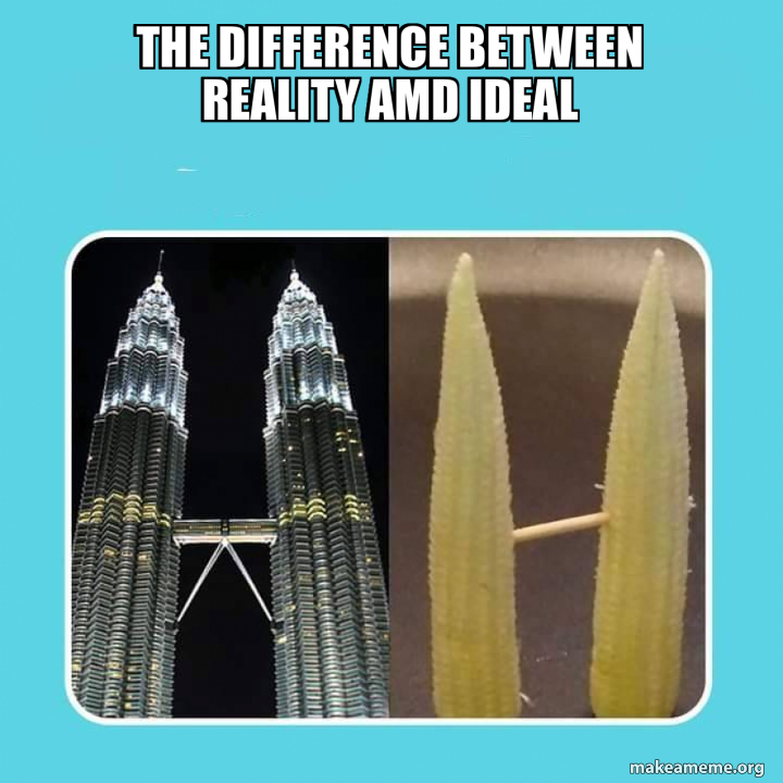 The difference between reality amd ideal Meme Generator