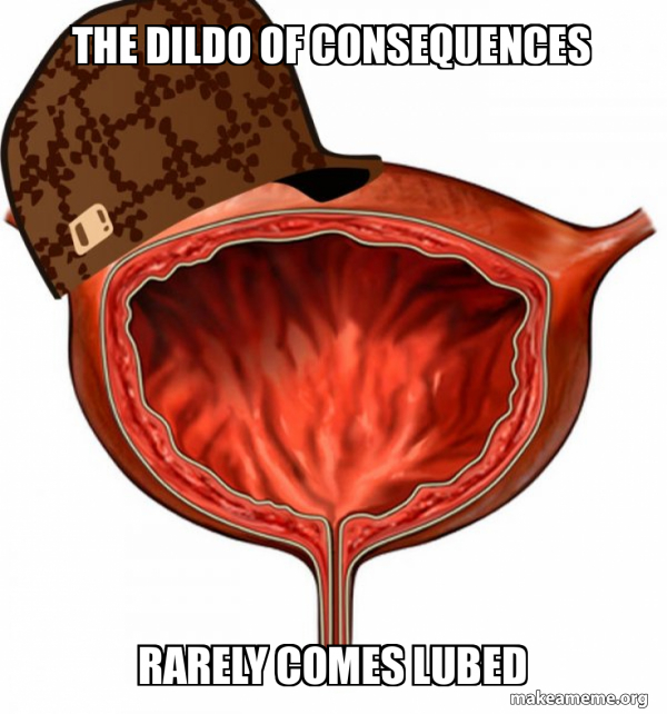 The dildo of consequences rarely comes lubed - Scumbag Bladder Meme Generator