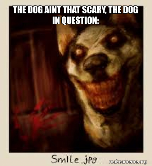 The dog aint that scary, the dog in question: Meme Generator