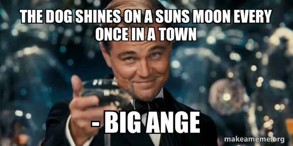 The dog shines on a suns moon every once in a town - Big Ange - Great ...