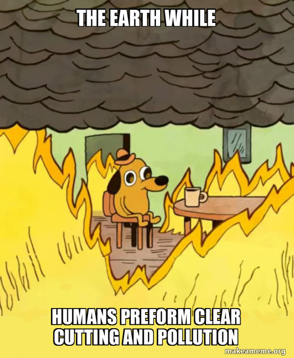The earth while humans preform clear cutting and pollution - This Is ...