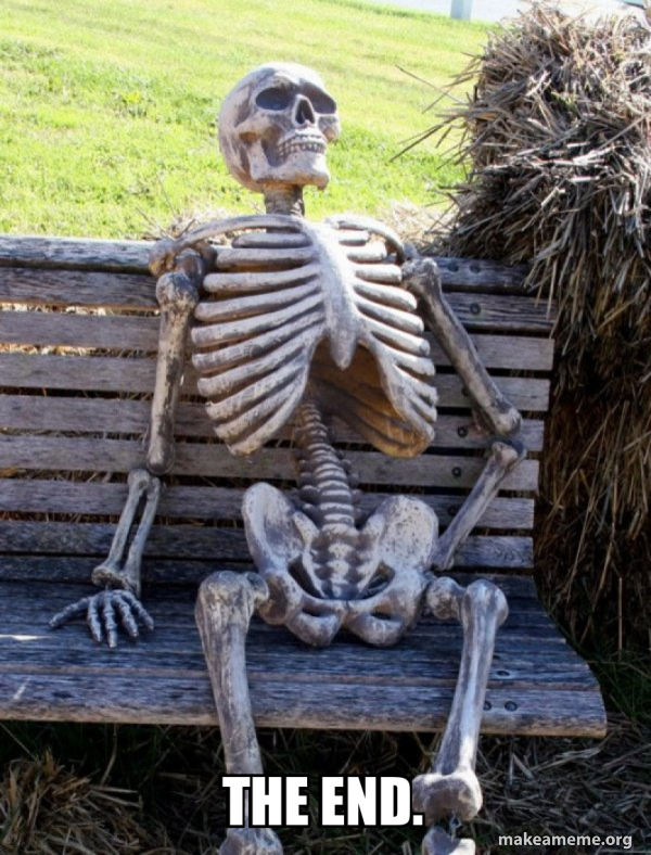 the end. - Waiting Skeleton Meme Generator
