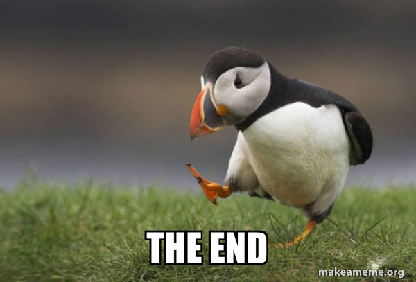 THE END - Unpopular Opinion Puffin Meme Generator