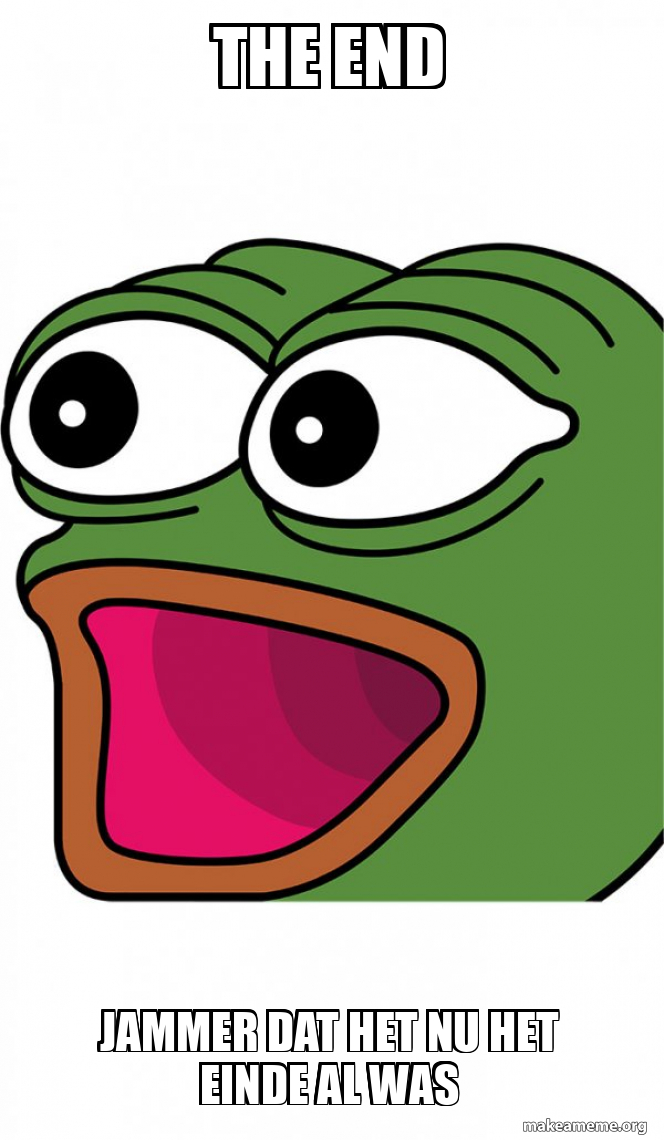 the end jammer dat het nu het einde al was - Poggers Meme Generator