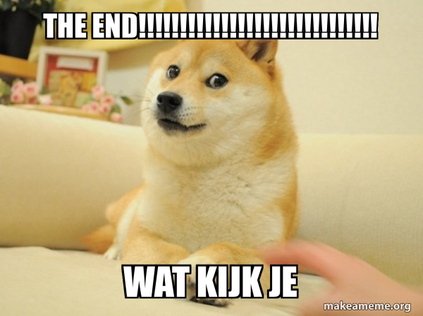 THE END!!!!!!!!!!!!!!!!!!!!!!!!!!!!! wat kijk je - Doge Meme Generator