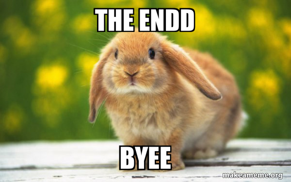 the endd byee - Regretful Rabbit Meme Generator