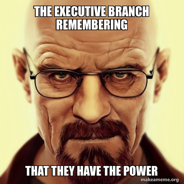 The executive branch remembering that they have the power - Walter ...