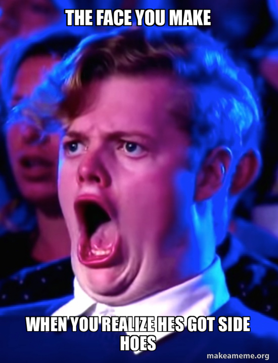 The face you make when you realize hes got side hoes Meme Generator