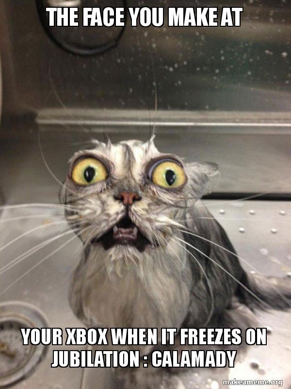 the face you make at your xbox when it freezes on jubilation : calamady ...