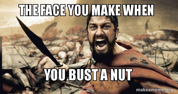 the face you make when you bust a nut - The 300 Meme Generator