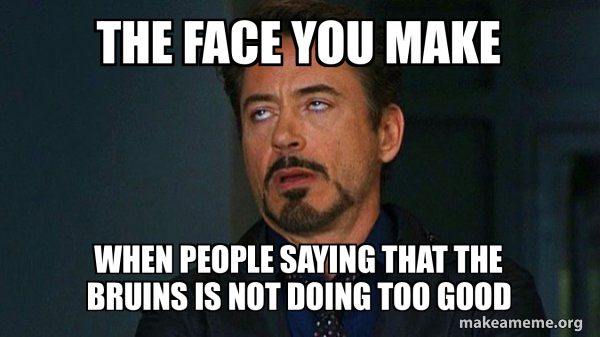 THE FACE YOU MAKE WHEN PEOPLE SAYING THAT THE BRUINS IS NOT DOING TOO ...