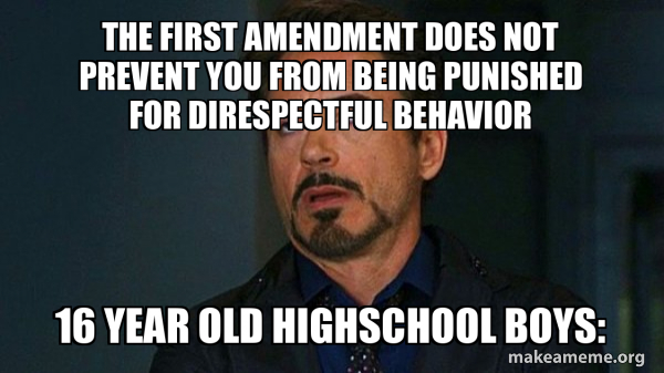 the first amendment does not prevent you from being punished for ...