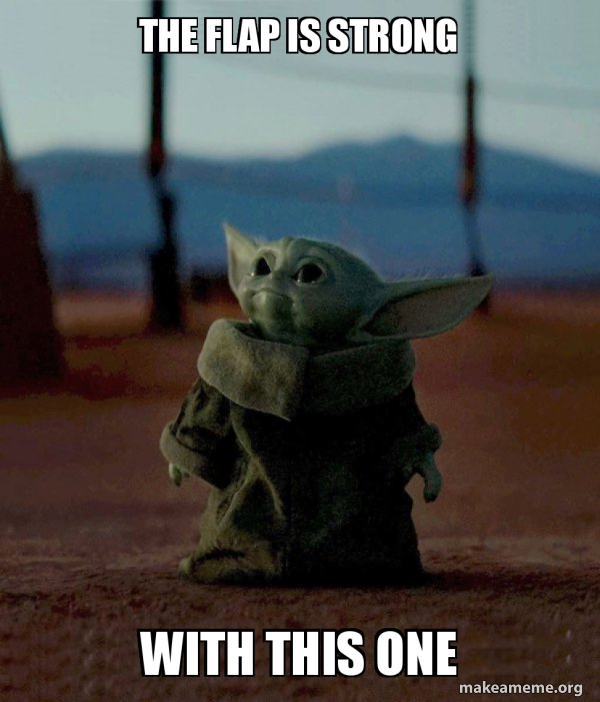 the flap is strong with this one - Baby Yoda Meme Generator