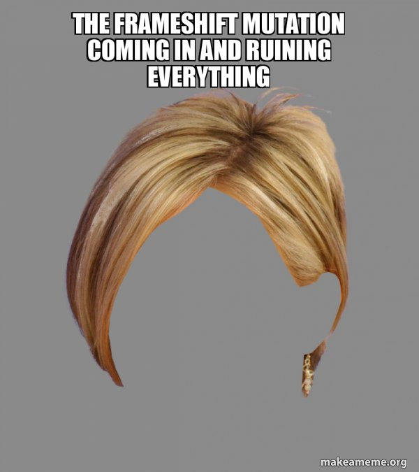 the frameshift mutation coming in and ruining everything - The Karen ...