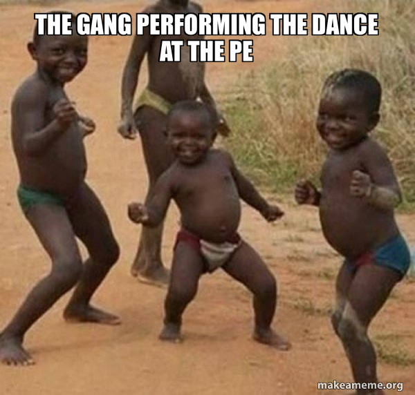 The gang performing the dance at the pe - Dancing Black Kids Meme Generator