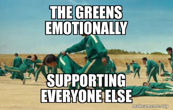 The greens emotionally supporting everyone else - Squid Game Ali ...