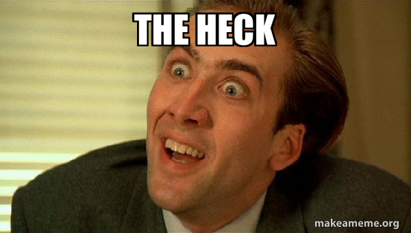 THE HECK - Sarcastic Nicholas Cage Meme Generator