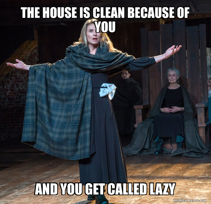 The house is clean because of you and you get called lazy Meme Generator
