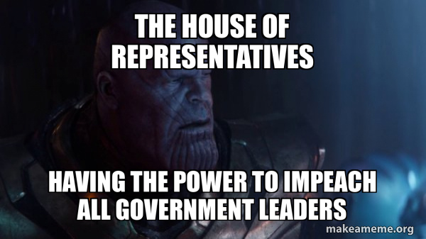 The House of Representatives Having the power to impeach all government ...