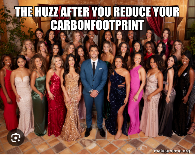 The huzz after you reduce your carbonfootprint Meme Generator