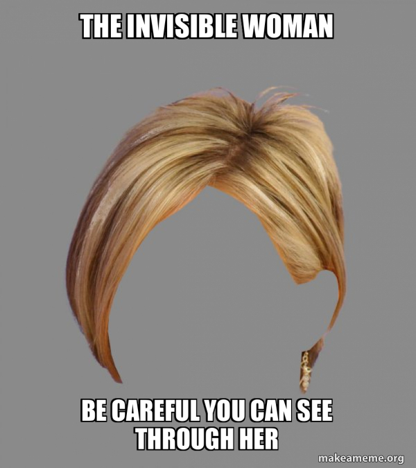 the invisible woman be careful you can see through her - The Karen Hair ...