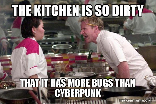 THE KITCHEN IS SO DIRTY THAT IT HAS MORE BUGS THAN CYBERPUNK - Gordon ...