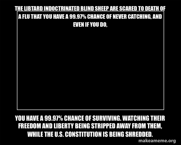 THE LIBTARD INDOCTRINATED BLIND SHEEP ARE SCARED TO DEATH OF A FLU THAT ...