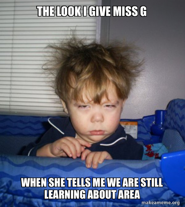 The look I give Miss G When she tells me we are still learning about ...