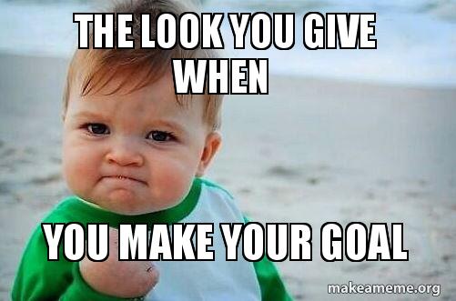 the look you give when you make your goal Meme Generator