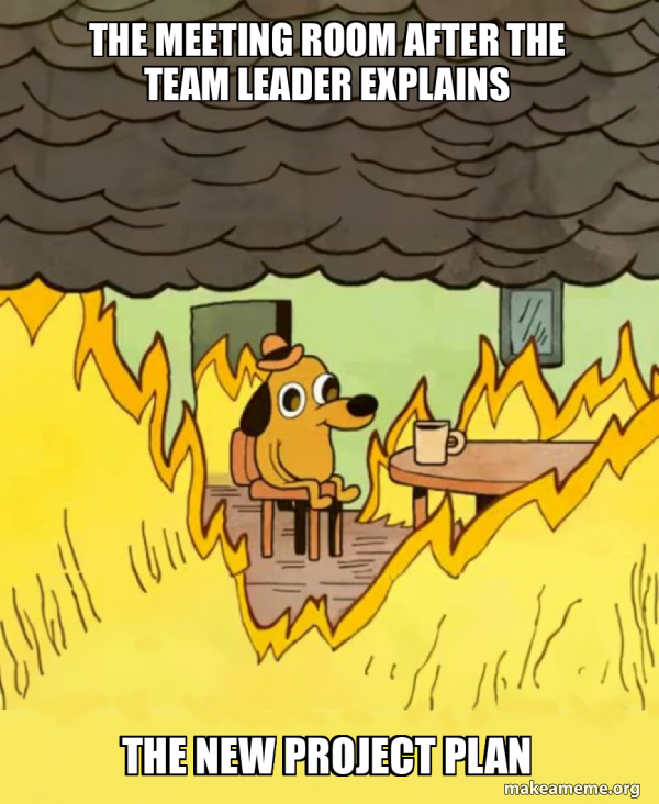 The meeting room after the team leader explains the new project plan ...