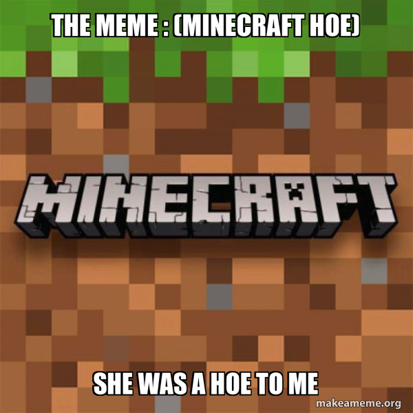 The meme : (MInecraft Hoe) She was a hoe to me - Minecraft | Make a Meme