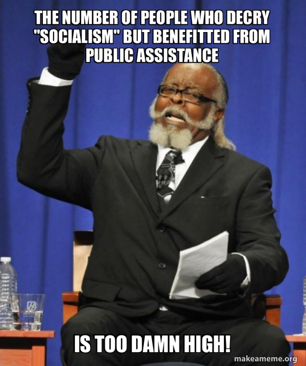 The number of people who decry "socialism" but benefitted from public ...