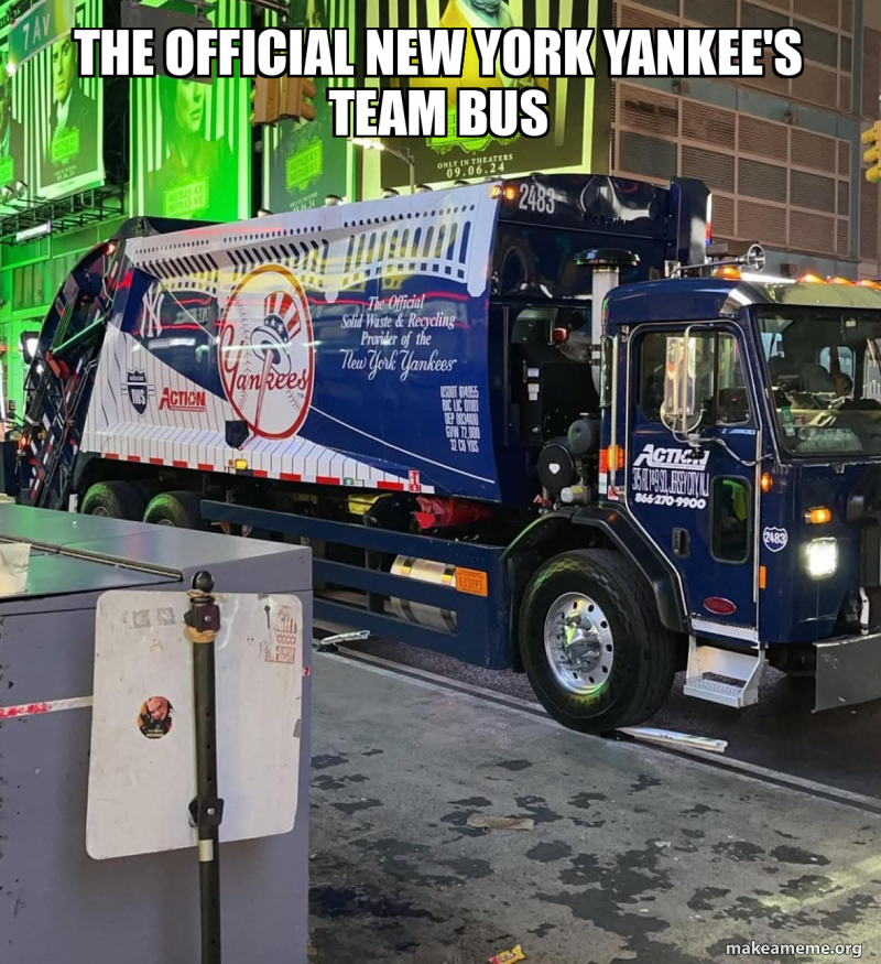 THE OFFICIAL NEW YORK YANKEE'S TEAM BUS Meme Generator