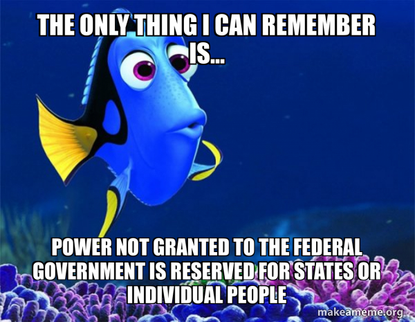 the only thing i can remember is... power not granted to the Federal ...