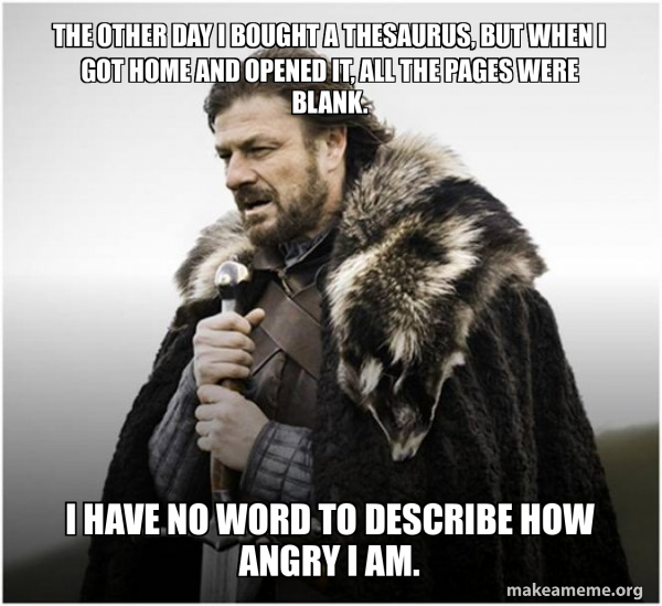 The other day I bought a thesaurus, but when I got home and opened it ...